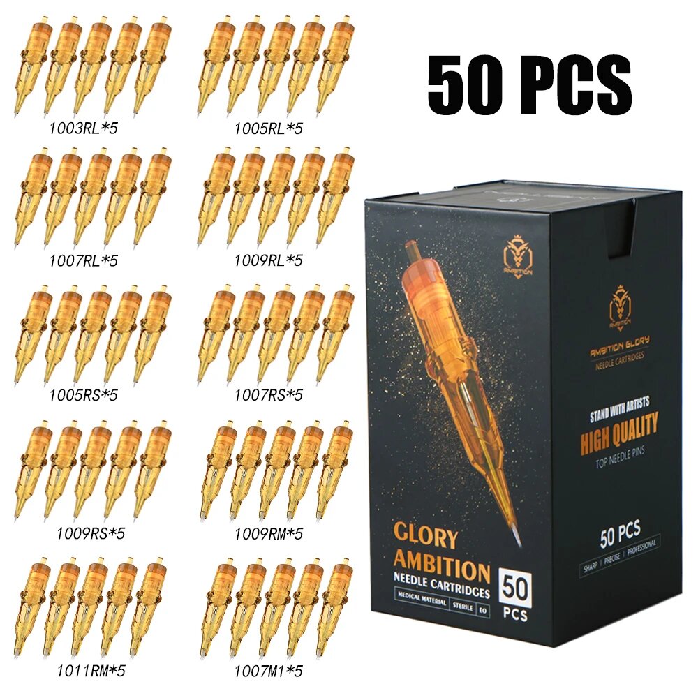 Иглы для тату Ambition Glory 50 шт, mixed size