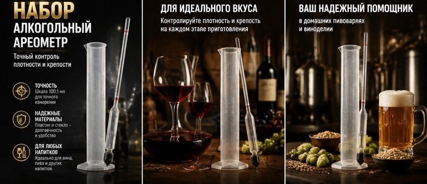 Измерительная трубка для спирта, устройство для контроля качества напитков, набор 1 шт