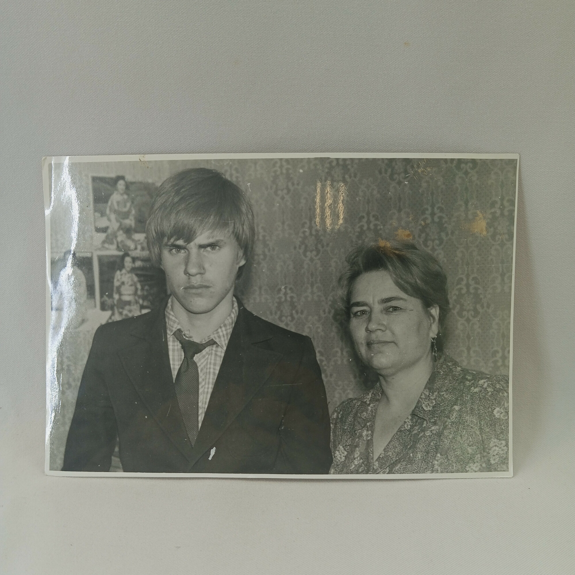 Фотография винтажная, СССР. Черно белый семейный портрет, глянцевая фотобумага