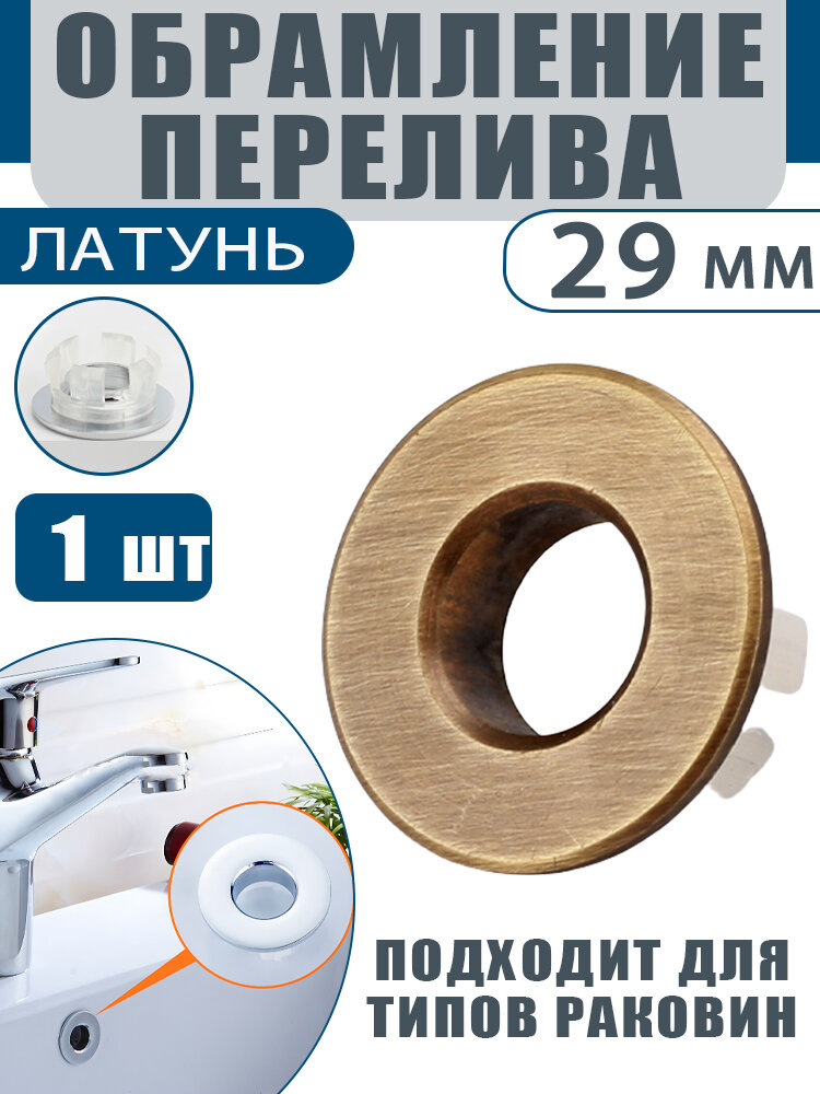 Обрамление перелива для раковины, Заглушка для раковины , 1шт