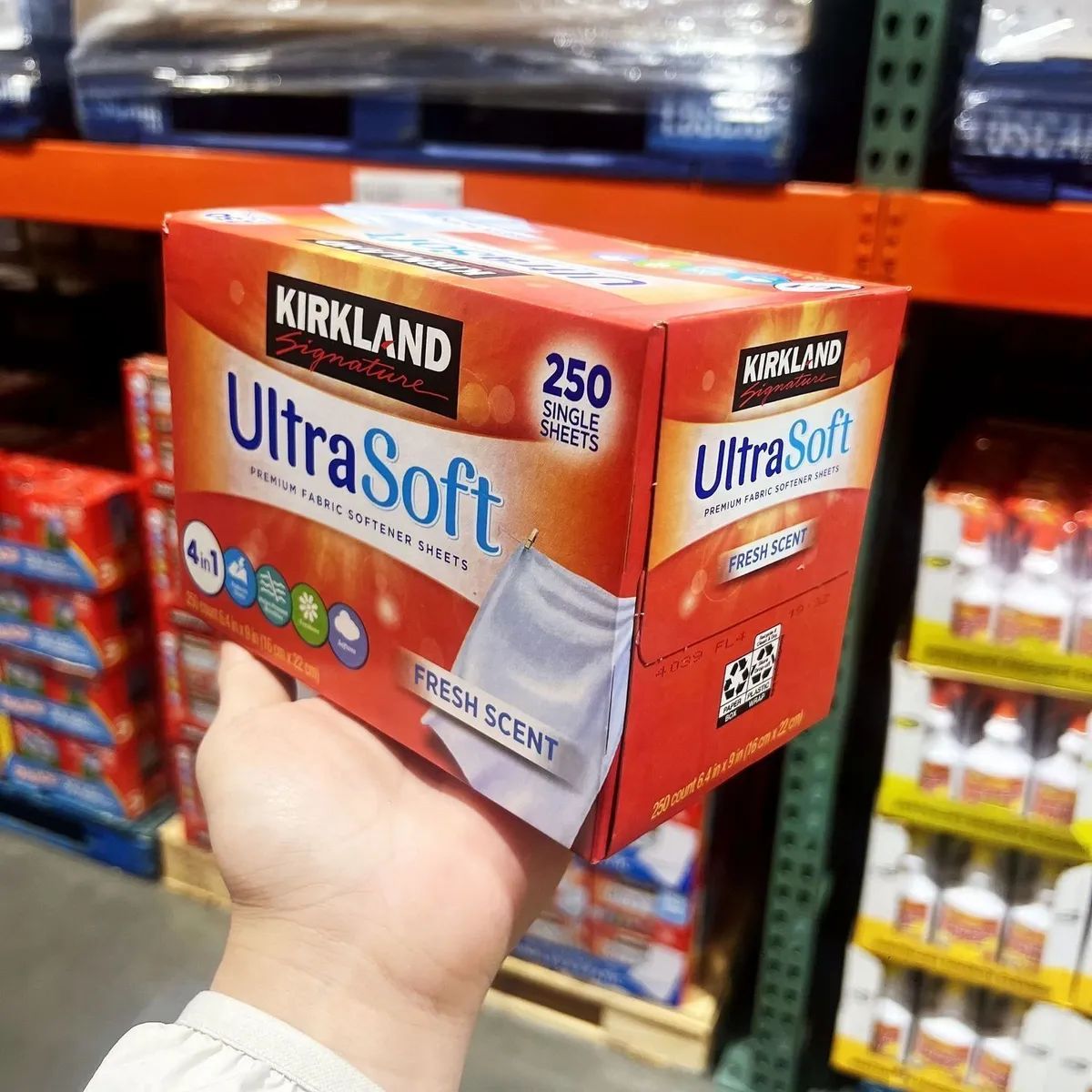 Kirkland Signature, салфетки для сушки белья в сушильной машине, свежий аромат