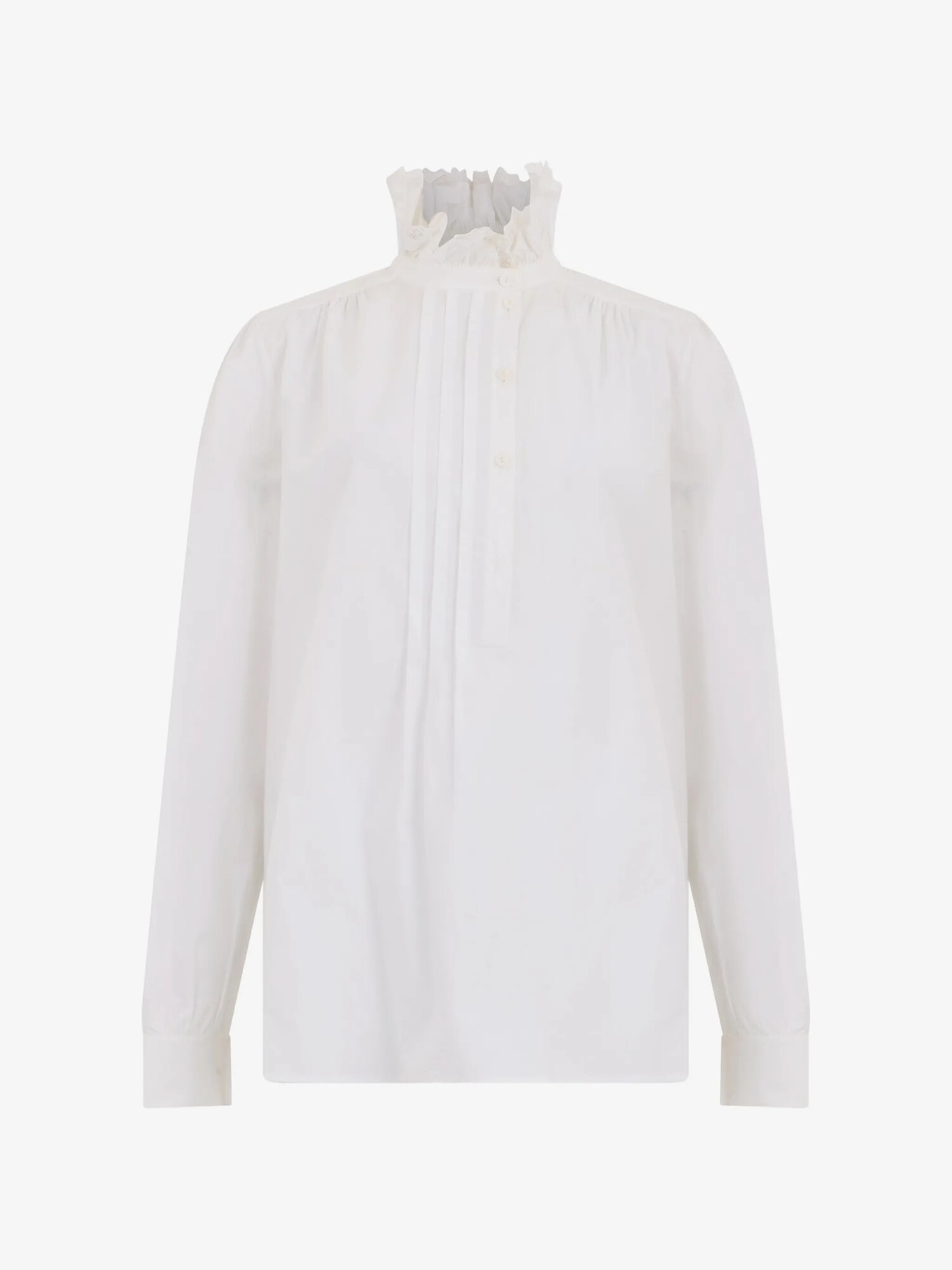 Рубашка Alberta Ferretti Ruffled high-neck shirt
