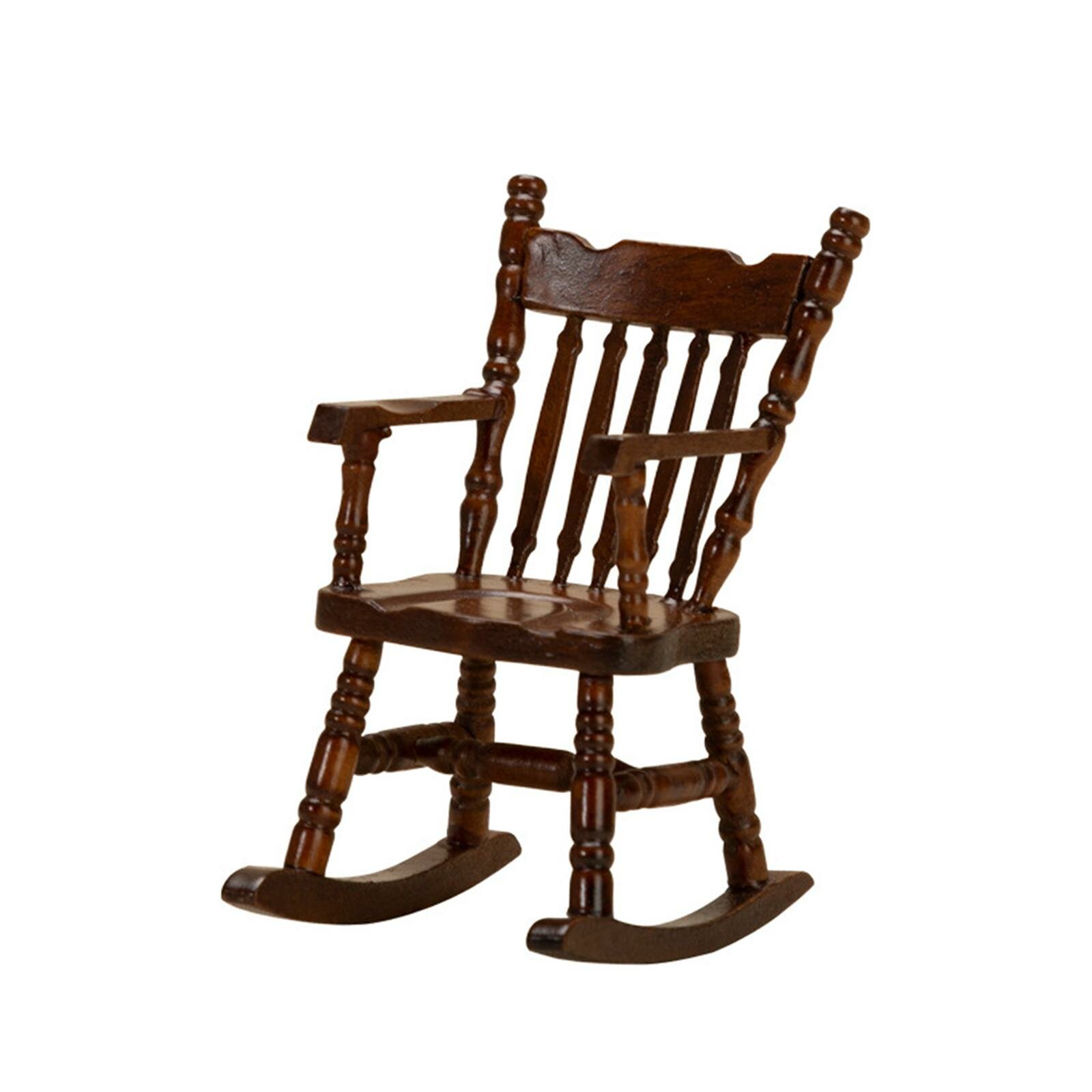 Миниатюрное кресло-качалка в масштабе 1:12. Аксессуары для ролевых игр, игрушка, украшение.
