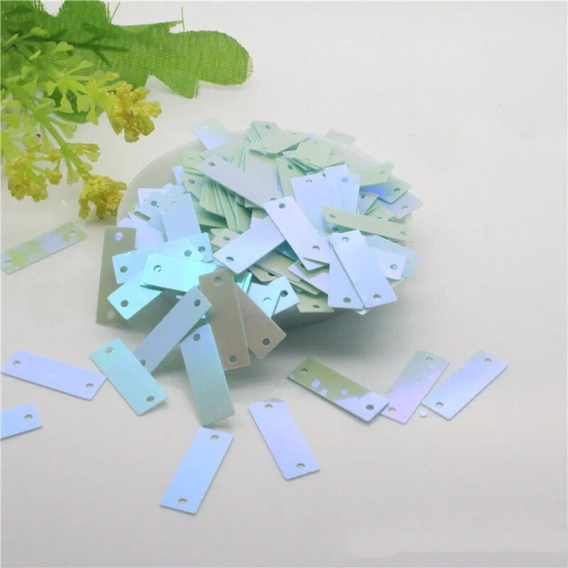 Прямоугольные блестки ПВХ 6x19 мм 1000 г Голубой, light blue