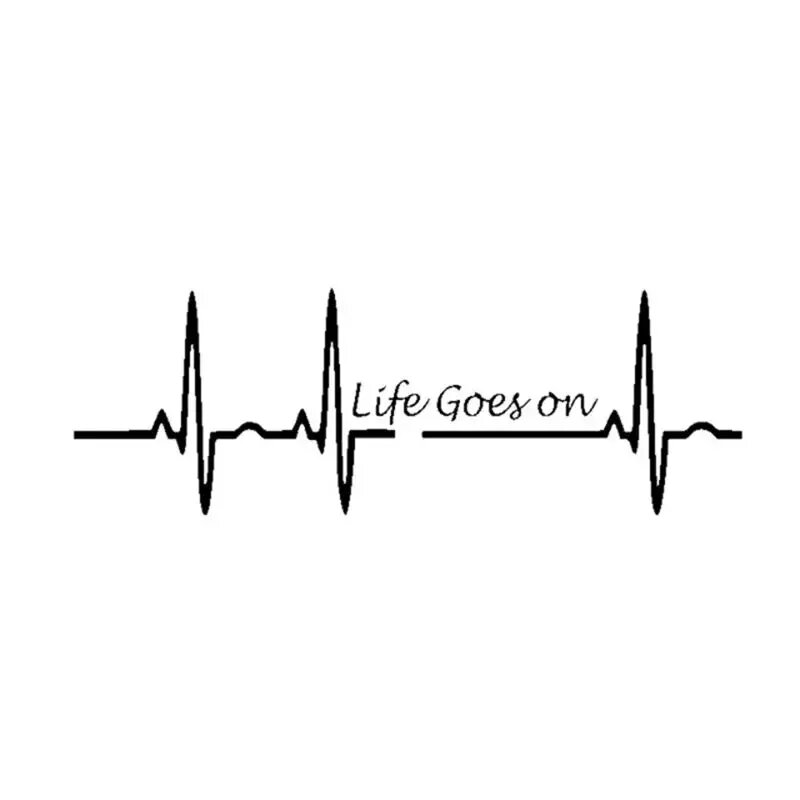Наклейка на мотоцикл "Life Goes On" черная, 17,5*5,8 см