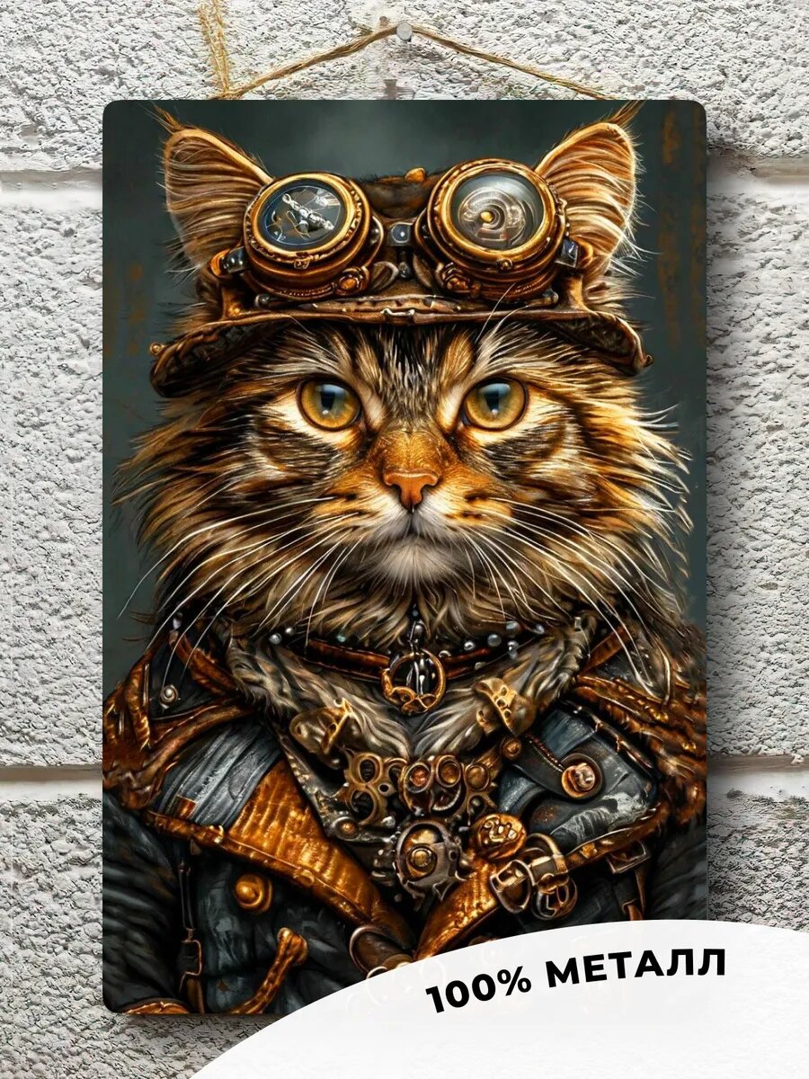 Постер котик steampunk
