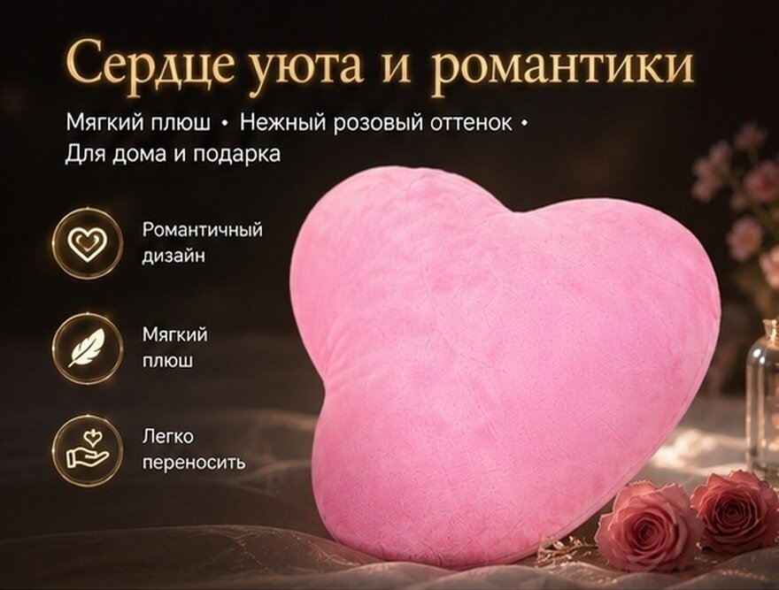 Подушка В День Святого Валентина Сердце Уютное Игрушечное Украсьте Диван Кровать Размер 30.00X23.50X8.00Cm