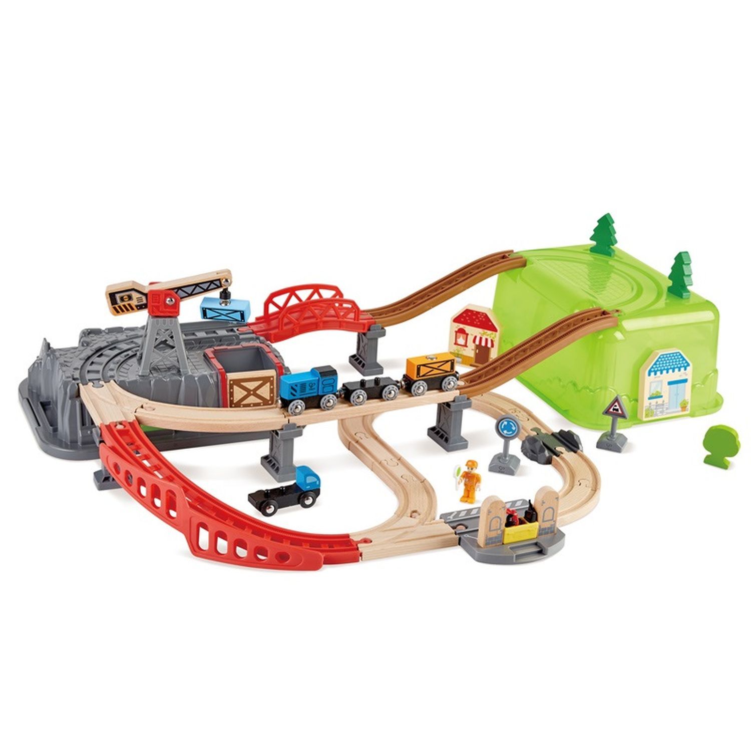 Hape Игровой набор железная дорога Строительный комплекс