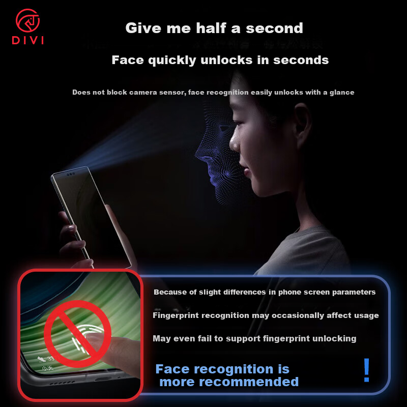 DIVI Однослойный защитный экран с инстант-клеем для Huawei Mate60 Pro/Pro+/RS Противопылевой, антиотпечатковый, без
