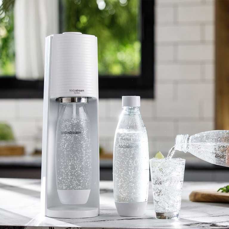 Машина для производства газированных напитков SodaStream Terra 1012811410, 19.8 см, 1 л, белый цвет
