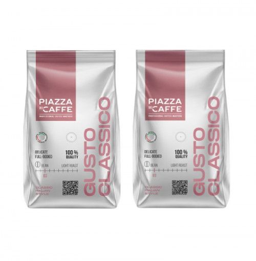 Piazza del Caffe Кофе Gusto Classico зерновой, 900 г, 2 упаковки
