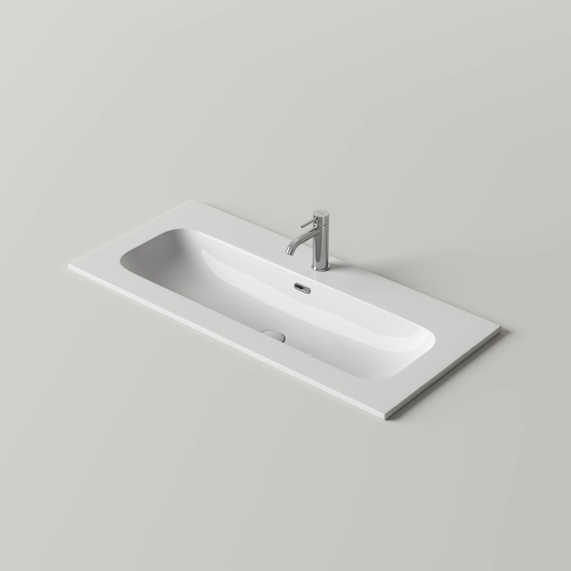 Раковина мебельная накладная Ceramicanova Лючия (Lucia) CN6097, 101×46,5 см, белая, с переливом