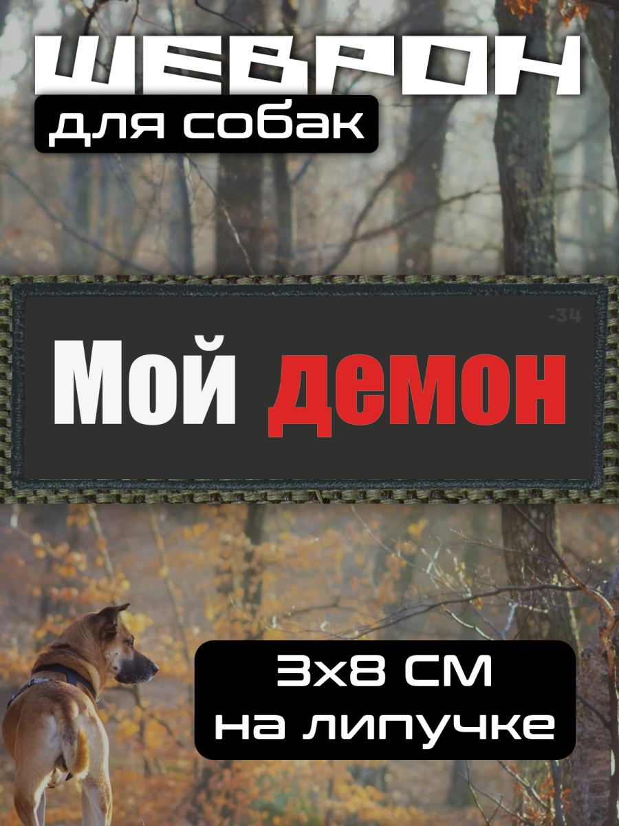 Шеврон на липучке для собак Мой демон злая собака
