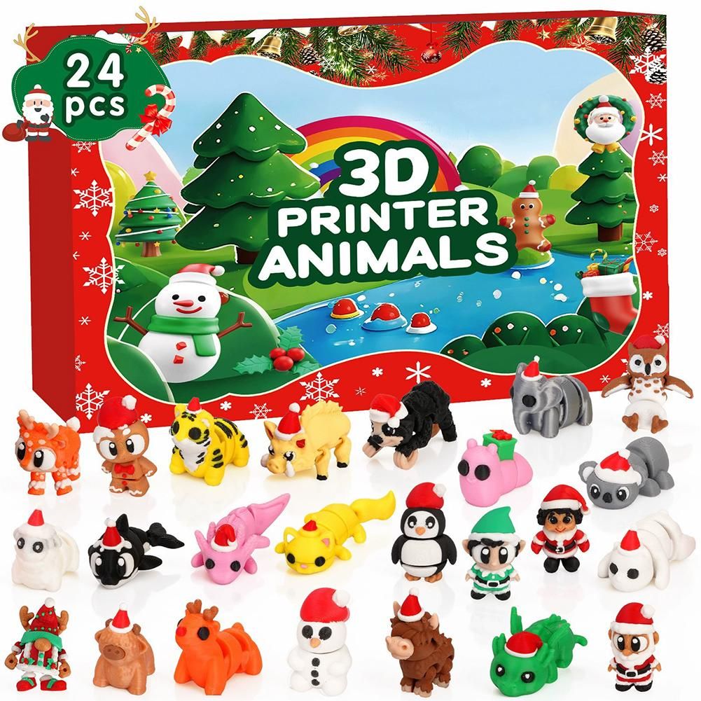 Набор игрушек 3D животные, 24 шт, 4 см, разноцветные