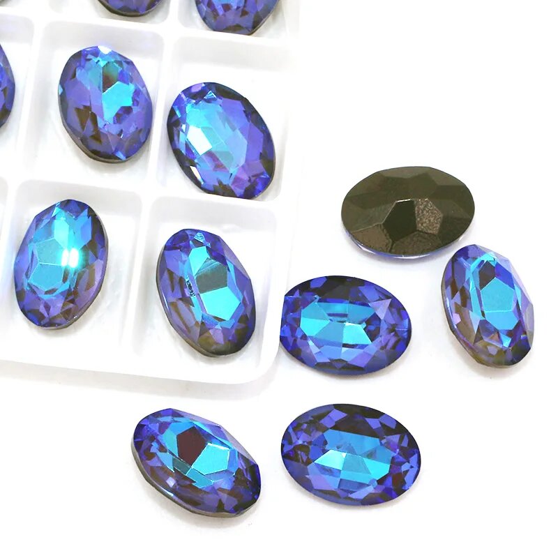 Стразы бирюзовые 6x8mm 20шт для рукоделия
