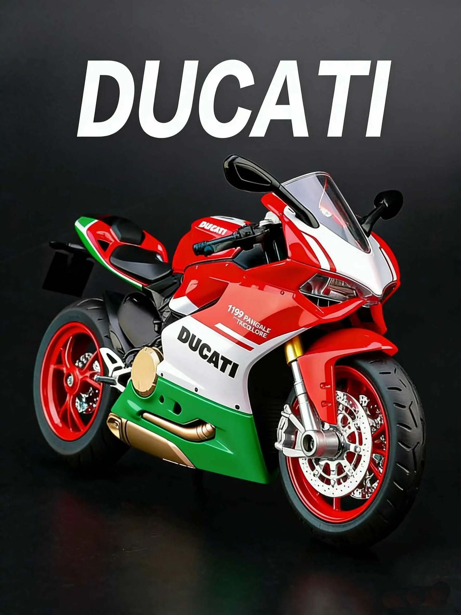 Модель мотоцикла Ducati 1199 в масштабе 1:12