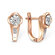 Серьги двусторонние MG, красное золото, 585 проба, родирование, фианит, длина 1....
