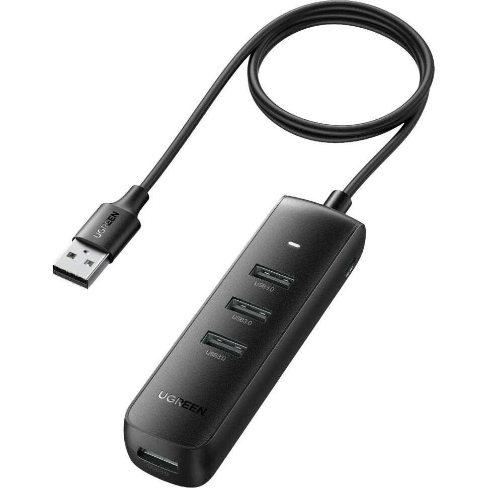 Разветвитель USB Ugreen CM416 (80657) USB 3.0 4-Port Hub. 1м/черный, 1796207