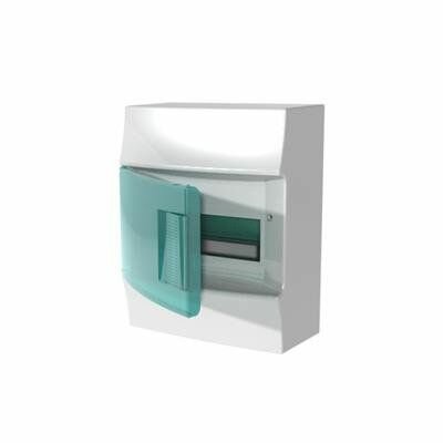 Щиток настенный ABB Mistral41 8М зеленая прозрачная дверь (207х262х119) 1SPE007717F0321