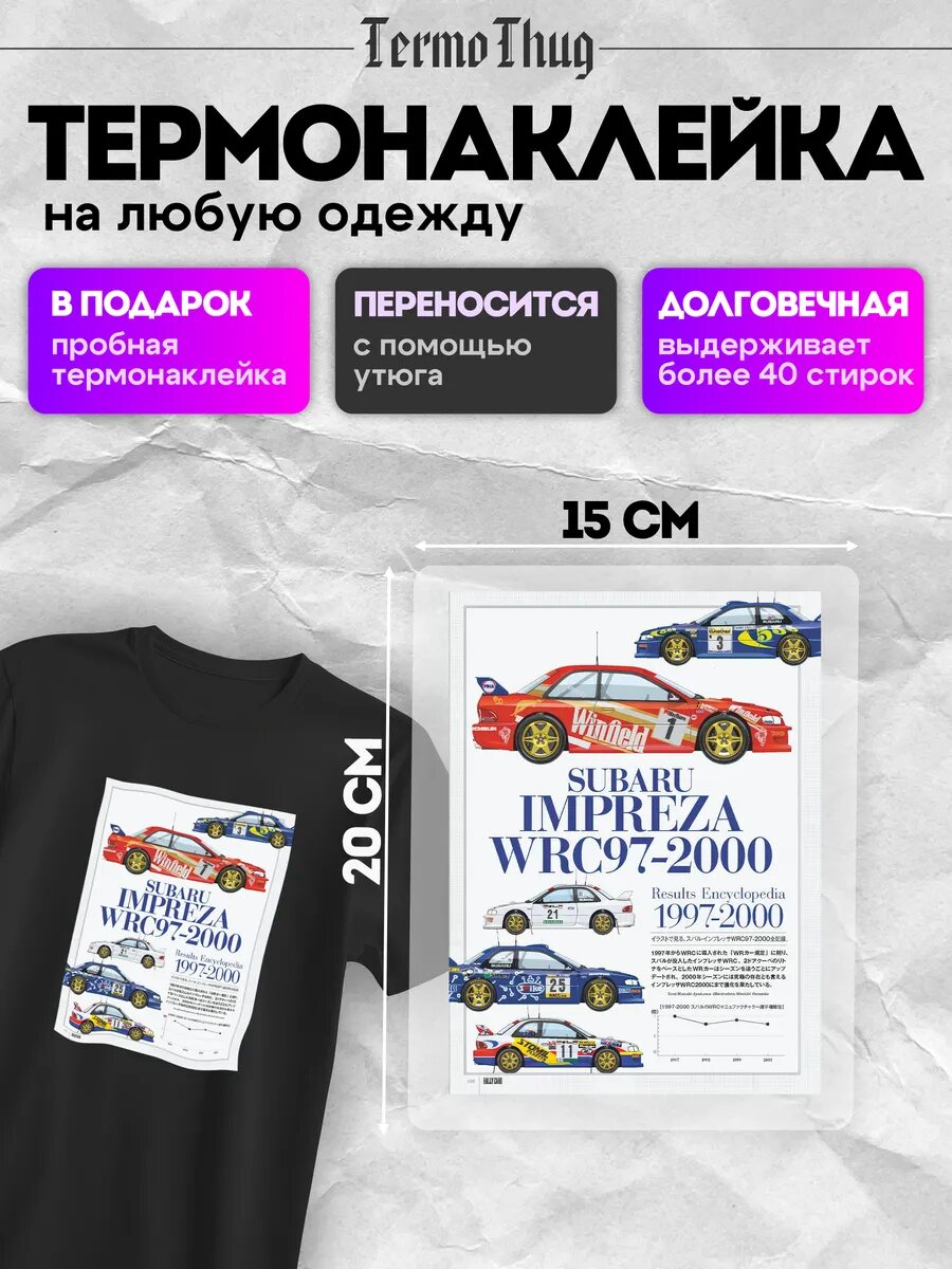 Термонаклейка на одежду toyota subaru термотрансфер