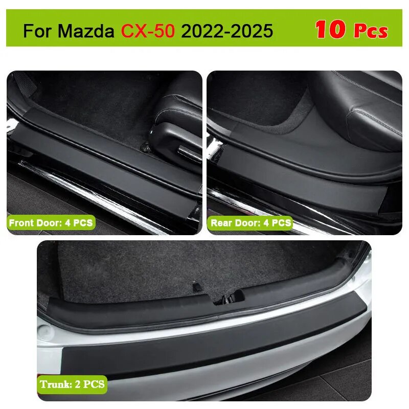 Для Mazda Axela CX-4 CX-5 Atenza CX-30 CX-50 Защитная наклейка на порог автомобиля, 10 Pcs For CX-50