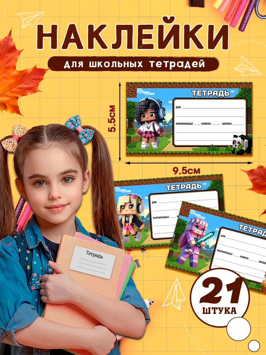 Наклейки на тетради для подписи и маркировки школьные