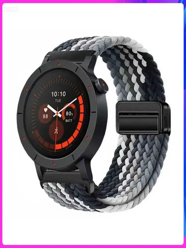 Ремешок 22мм для CMF Watch 3 Pro /CMF Watch Pro 2/CMF by Nothing Watch Pro, Магнитный нейлоновый браслет-липучка , Быстросъемный, регулируемый, удобный