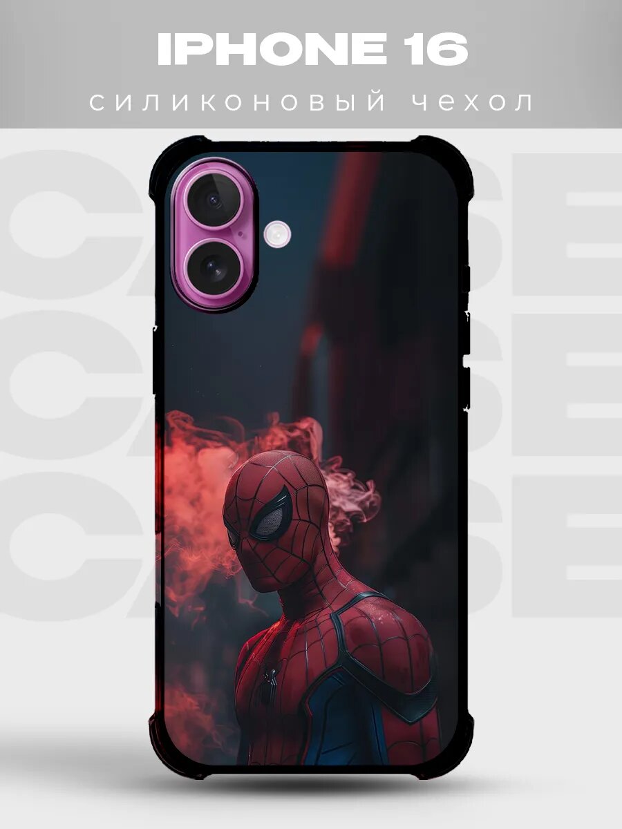 Чехол на iPhone 16 Человек-паук комикс spider man марвел