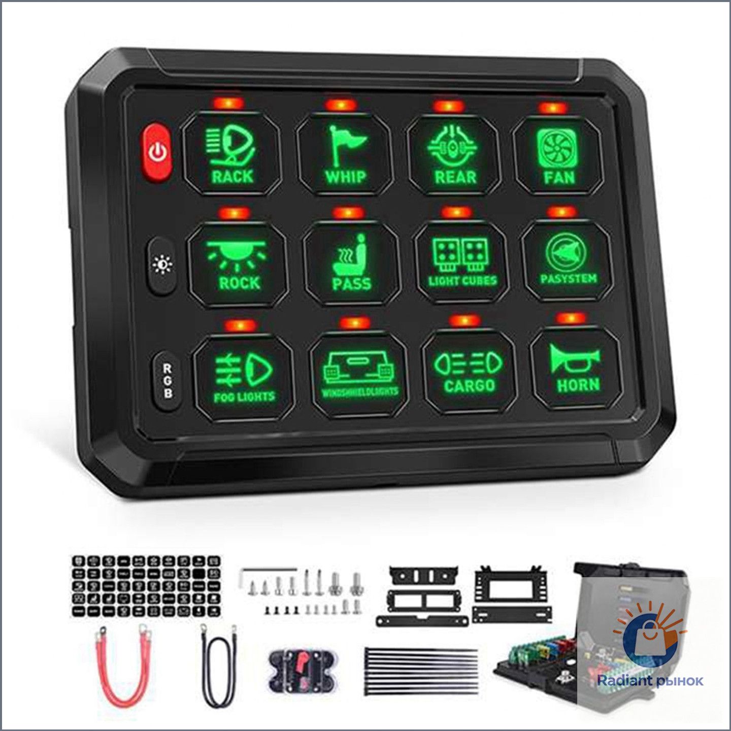12-Клавишная Панель Переключателей RGB Switch Pod 12v Panel Для Легкового Автомобиля И Грузовика