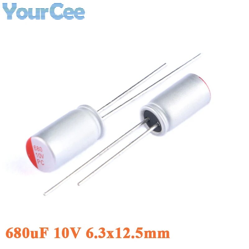 Конденсатор электролитический 680uF 10V 6.3x12.5mm 10шт