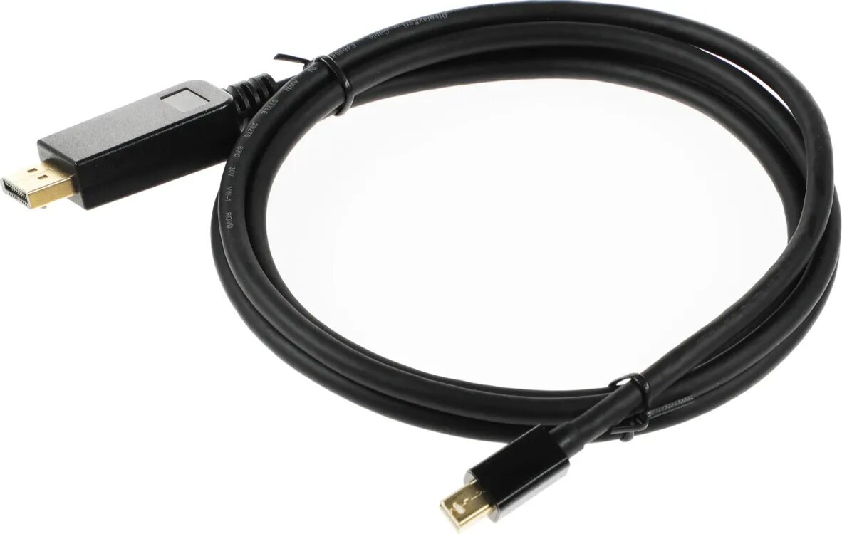 Кабель аудио-видео Buro miniDisplayport (m) - DisplayPort (m), 1.5м, GOLD, черный