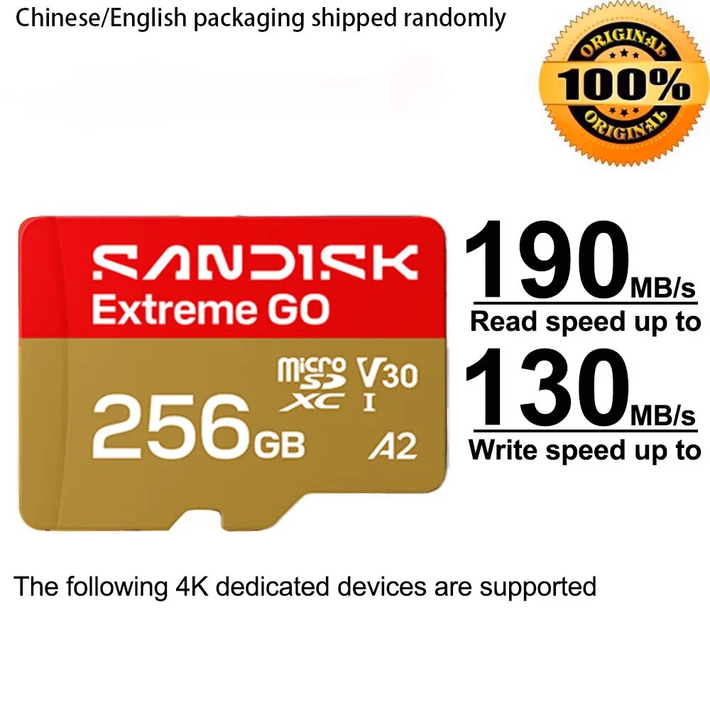 SanDisk Extreme 256GB MicroSD V30 A2 190MB/s
