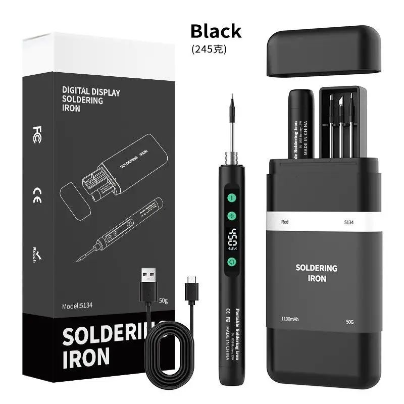 Портативный цифровой USB-беспроводной паяльник с 3 насадками 5В