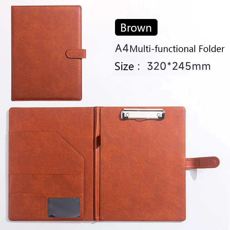 Кожаная папка-портфолио A4 Коричневый, Brown