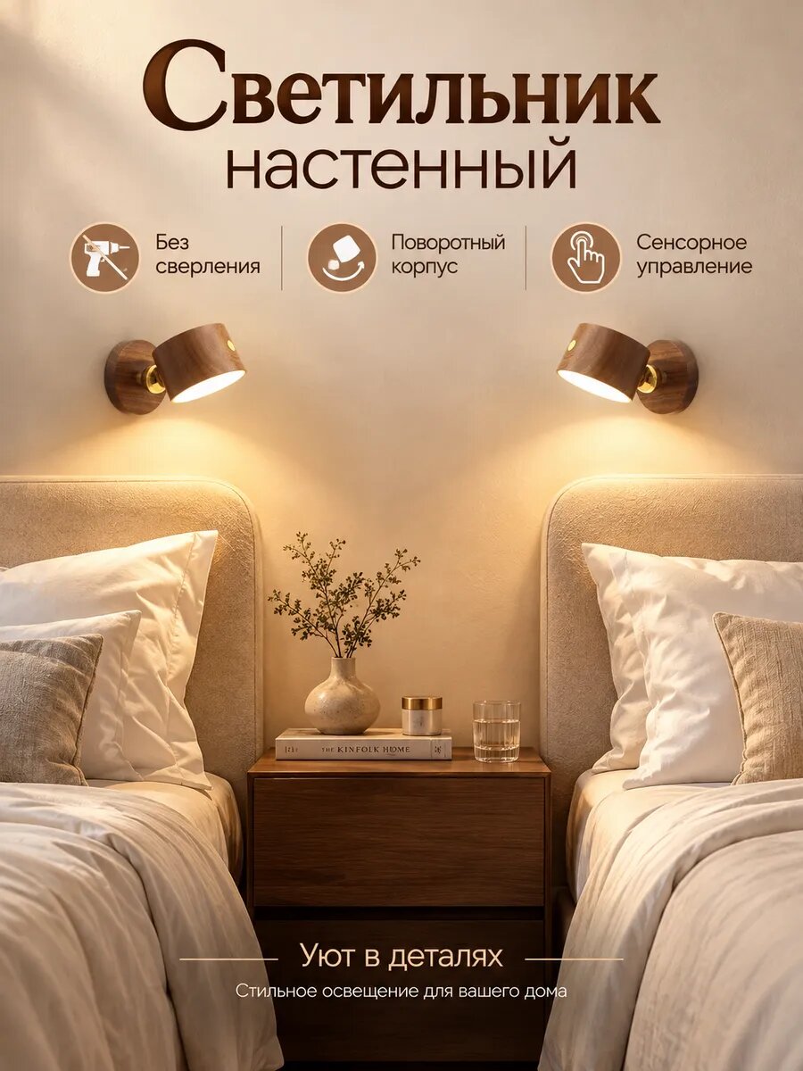 Светильники настенные беспроводной 1 шт