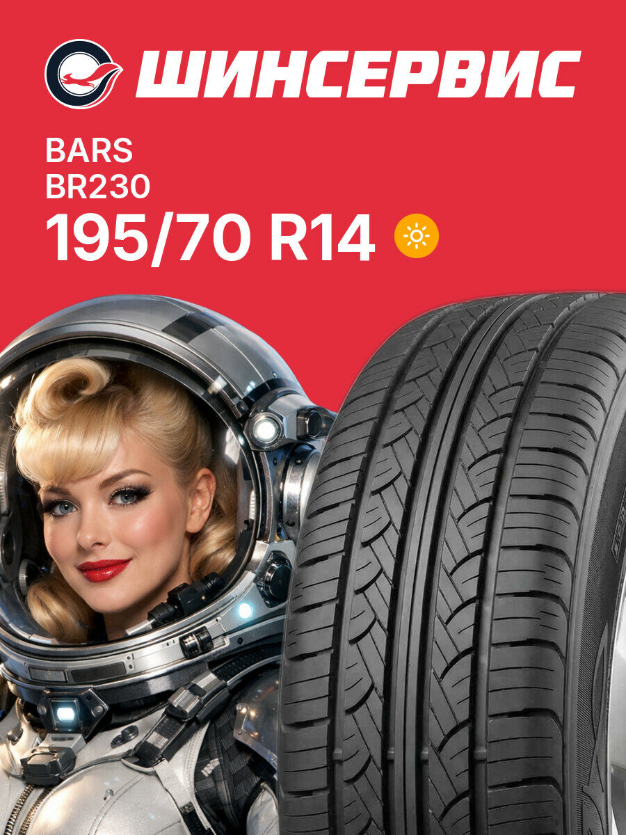 Летняя шина Bars BR230 195/70 R14 91 T, летняя автомобильная резина