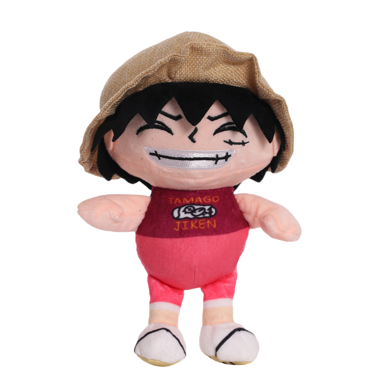 Мягкая плюшевая игрушка Луффи из One Piece, 22 см, милый персонаж аниме-пирата, мягкая красная плюшевая фигурка, коллекционная кукла Монки Д. Луффи для детей, фанатов и в качестве приза в игровых автоматах.