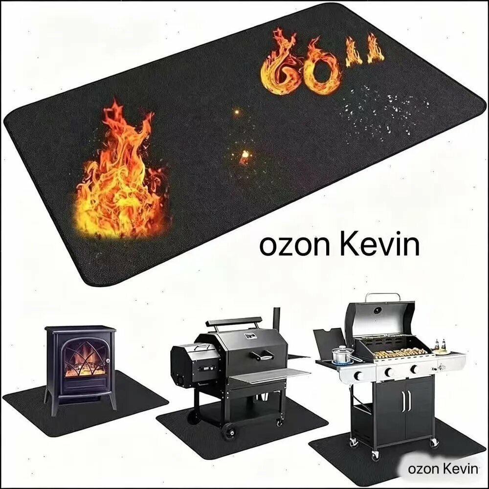 Большой 120x170cm Огнестойкий коврик для гриля для пикника и барбекю/защитные жаропрочные коврики на открытом воздухе