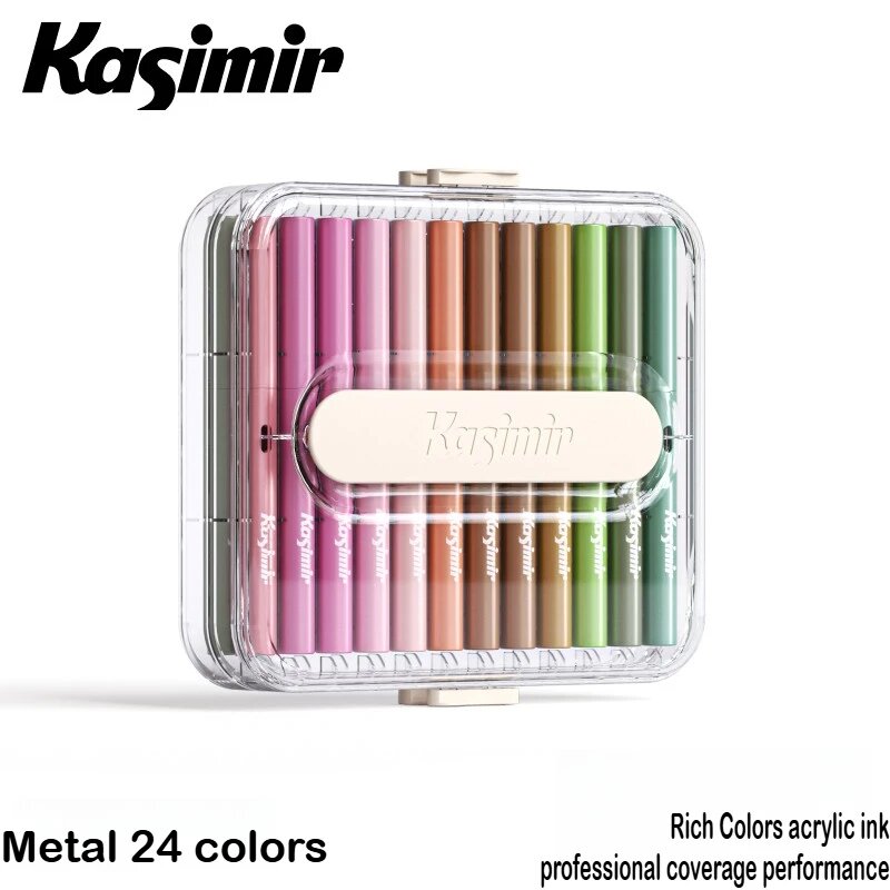 Акриловые маркеры KASIMIR 84 цвета 24 Metal Colors