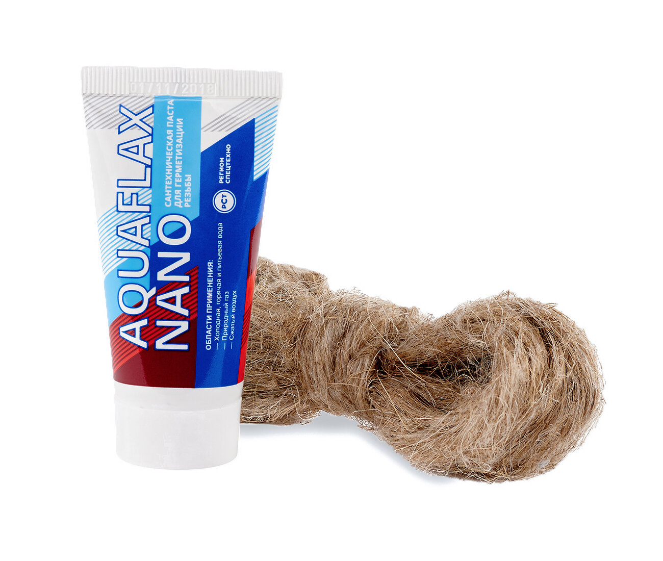 Уплотнительная паста 80 грамм, тюбик + 20 грамм лён Aquaflax nano 04051