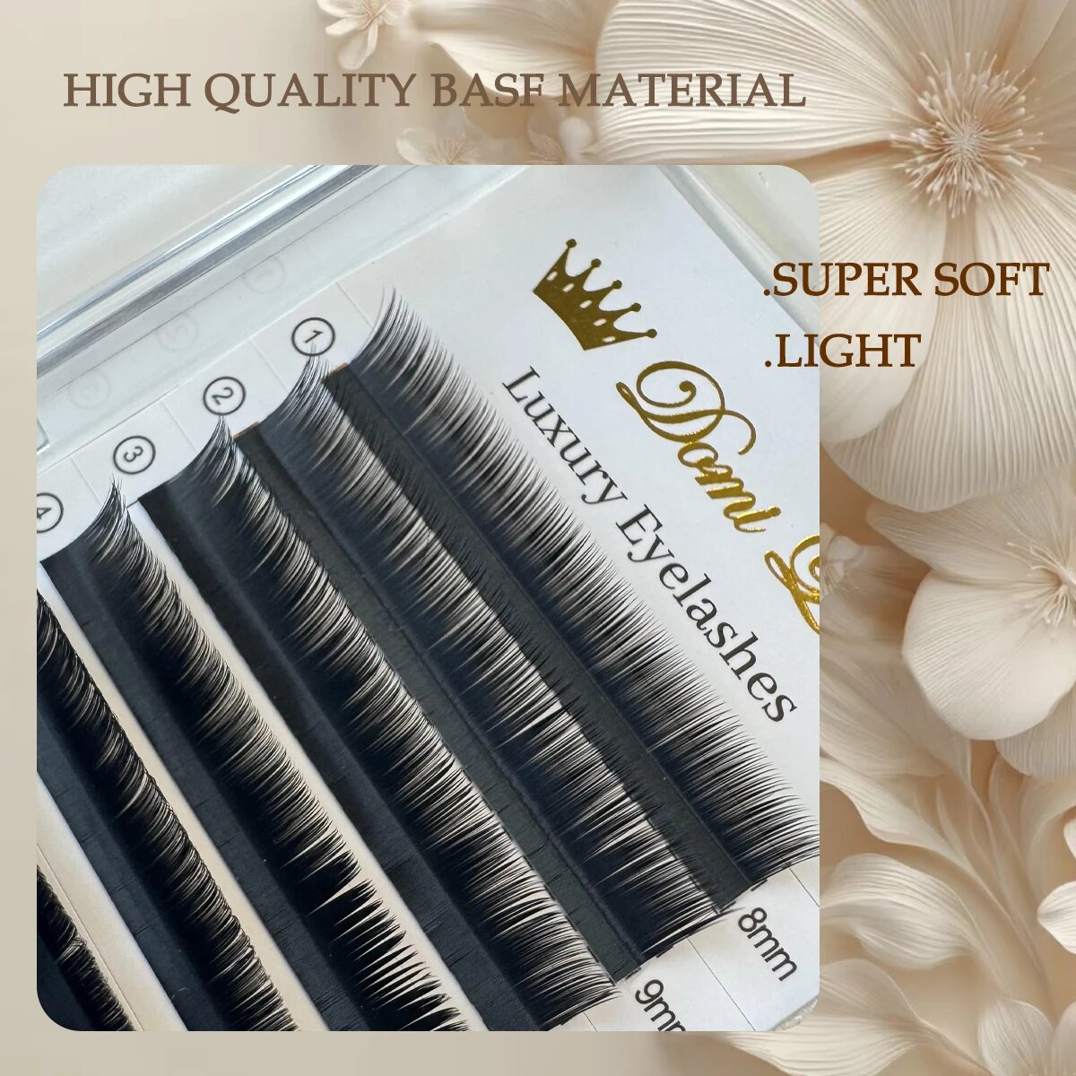 Domi Lash Camellia Накладные Ресницы 0.05 0.07 LJ LB LC LD LB, 0,07 мм, 18 мм
