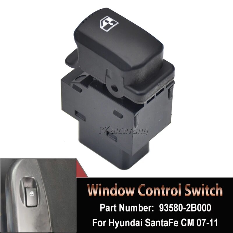 93580-2B000 для Hyundai Santa Fe CM 2007-2011, кнопка переключения стеклоподъемника с стороны пассажира и заднего автомобиля, 935802B000