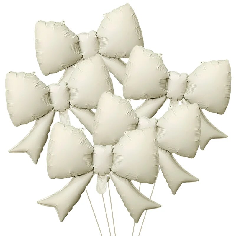 Розовые фольгированные шары-банты для девочки cream - 5pcs