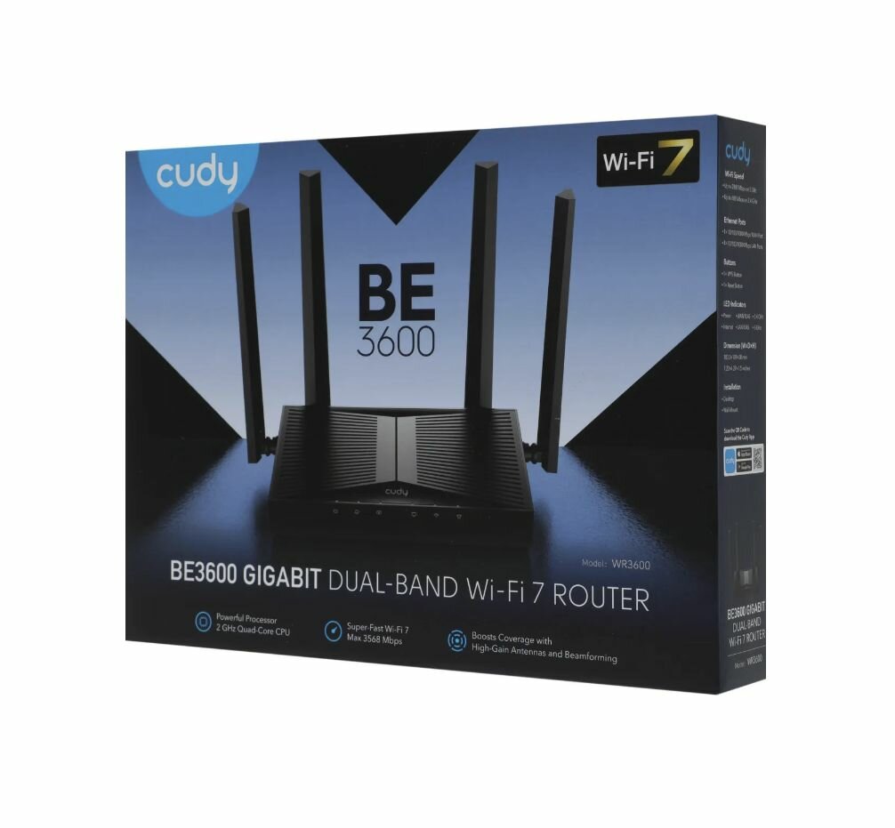 Cudy Роутер 2.5G роутер CUDY WR3600H BE3600 WiFi7