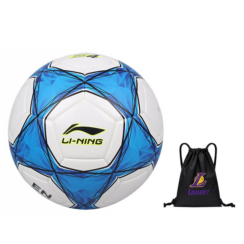 Футбольный мяч унисекс Li Ning, синий белый, размер 4