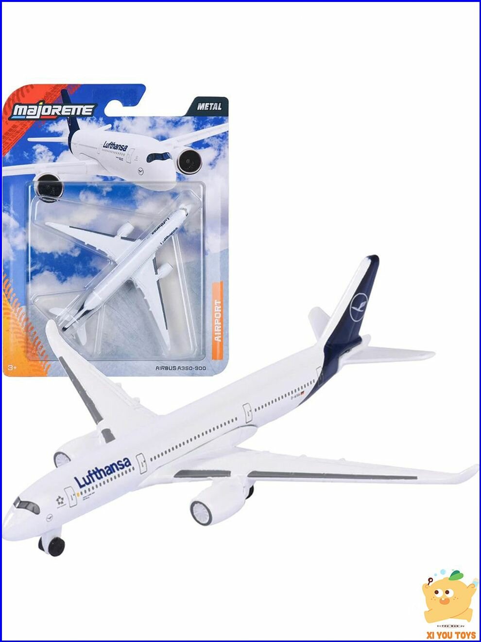 Majorette Airplane Airbus Lufthansa A350-900 / Игрушечная Модель Самолета - Подарок К Празднику, Подходящий Для Детей В Возрасте От 3 Лет И Старше.