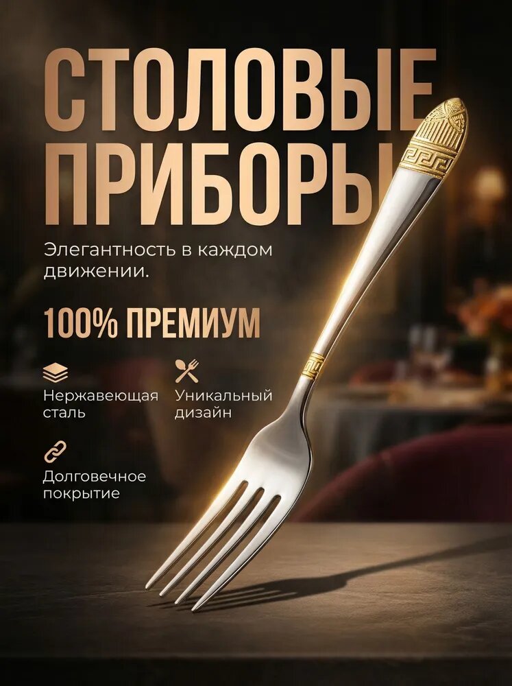 Вилка для салата набор версачи 6 предм. золотой