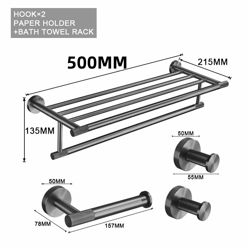 Набор для ванной комнаты серый, 4 PCS Set G