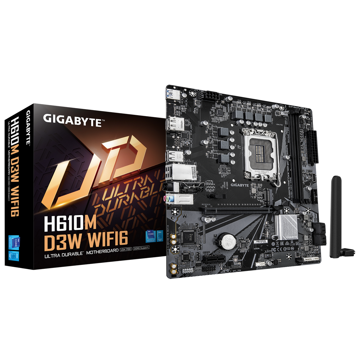Материнская плата Gigabyte H610M D3W WIFI6, LGA1700, Intel H610, Micro-ATX, RTL (H610M D3W WIFI6)