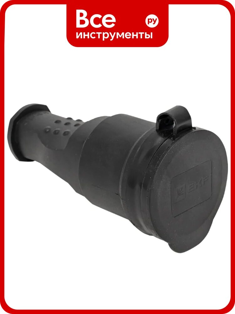 Переносная каучуковая розетка EKF с защитной крышкой 230В 2P+PE 16A IP44 RPS-012-16-230-44, для создания мобильной